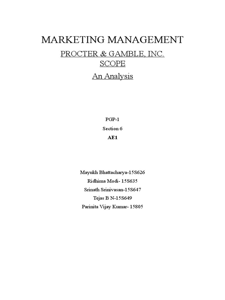 P&G Scope | PDF | Procter & Gamble | Profit (Economics)