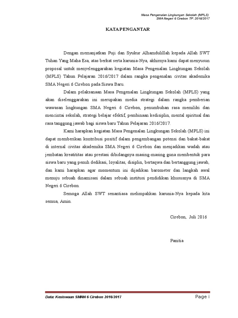 Proposal-Mos Sman 6 Cirebon | PDF