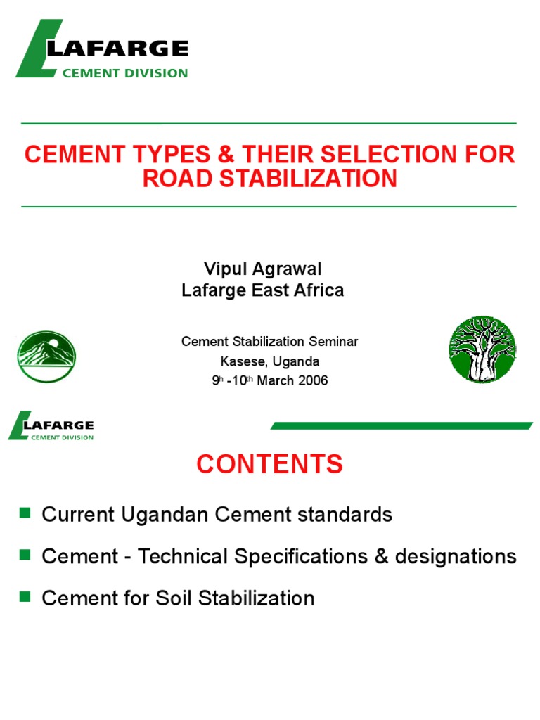 Selection of Cement Types for Road Stabilization in Uganda ...