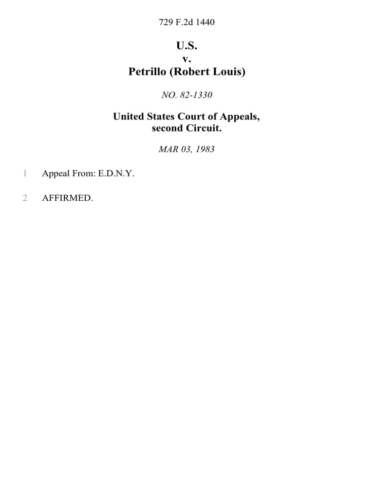 United States v. Petrillo (Robert Louis), 729 F.2d 1440, 2d Cir. (1983 ...