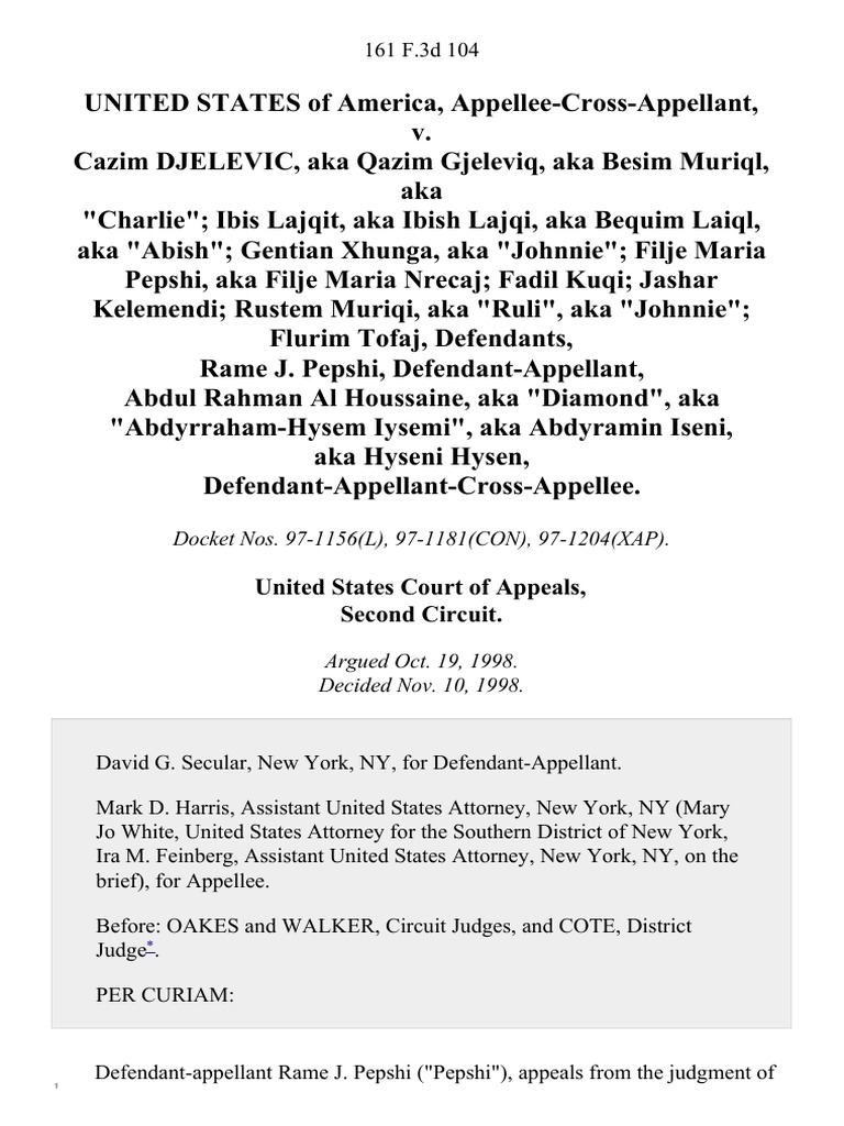 United States of America, Appellee-Cross-Appellant v. Cazim Djelevic ...