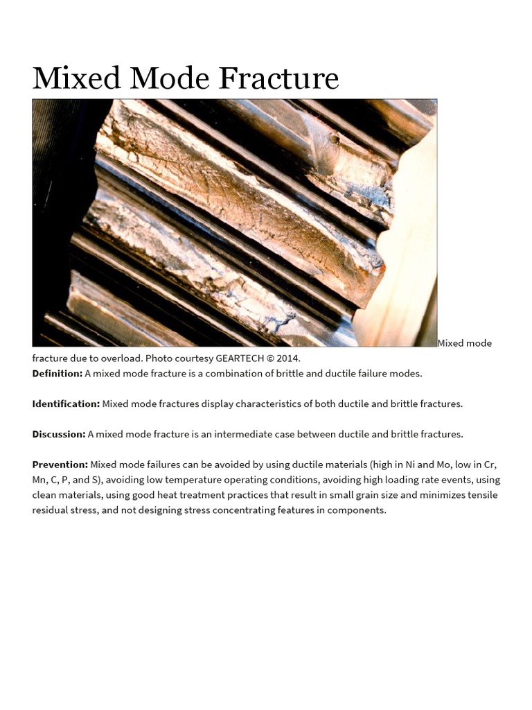 Mixed Mode Fracture | PDF