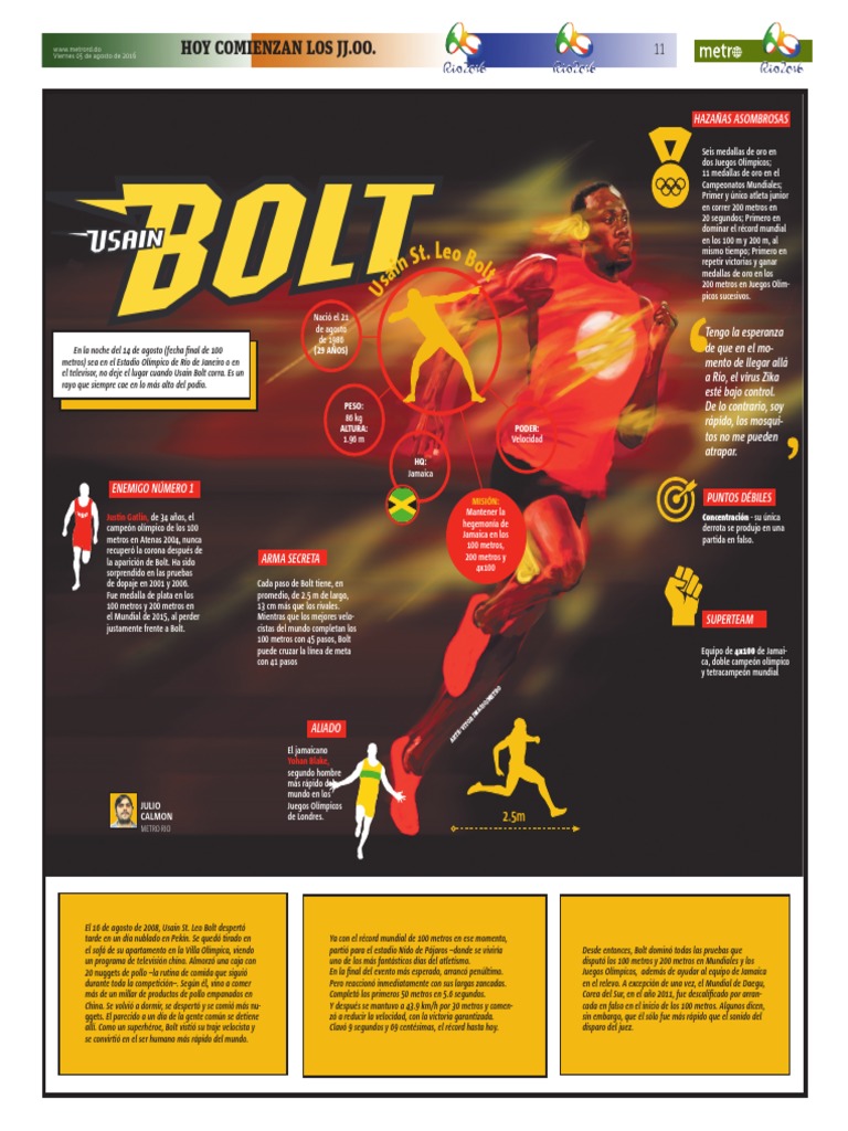 Usain Bolt: Récords y Rutina Olímpica | PDF | Jamaica | Deporte del ...