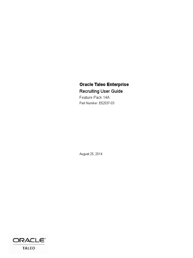 Taleo Recruiting User Guide PDF | PDF | Icon (Computing) | License