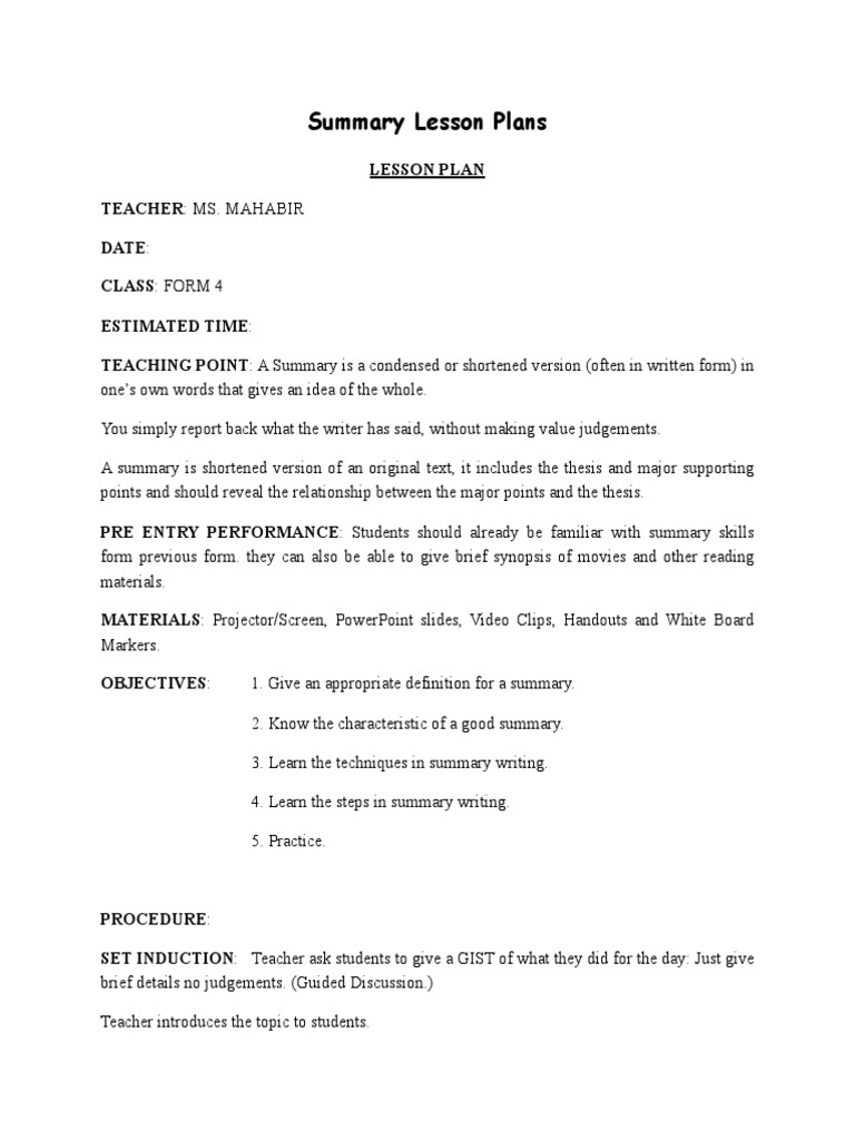 Summary Lessons | PDF | Lesson Plan | Social Networking Service