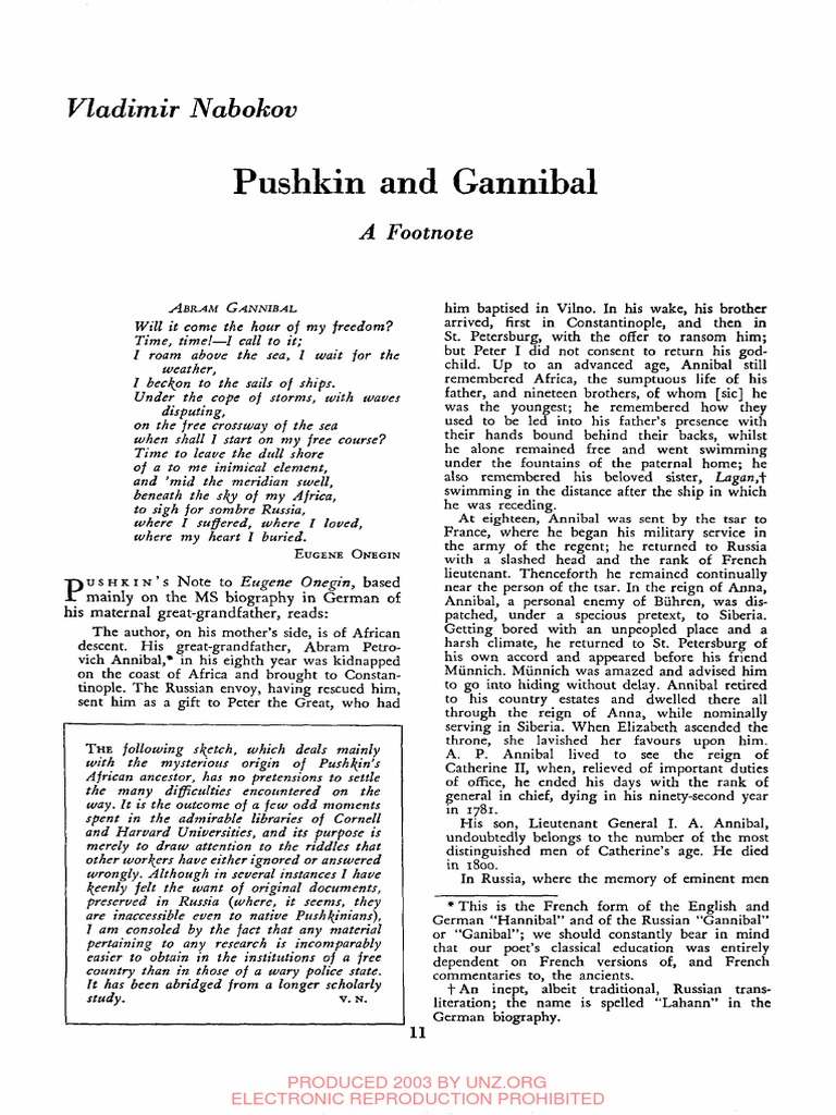 Pushkin's African Ancestry Explored | PDF | Negro | Alexander Pushkin