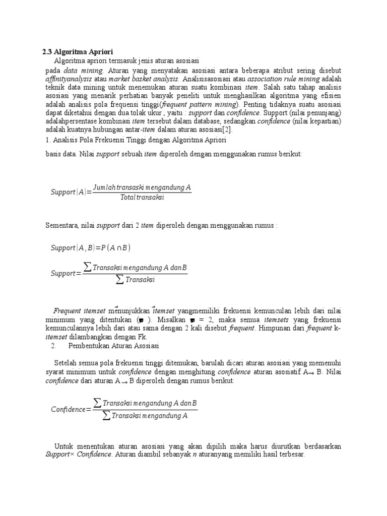 Algoritma Apriori 1 | PDF