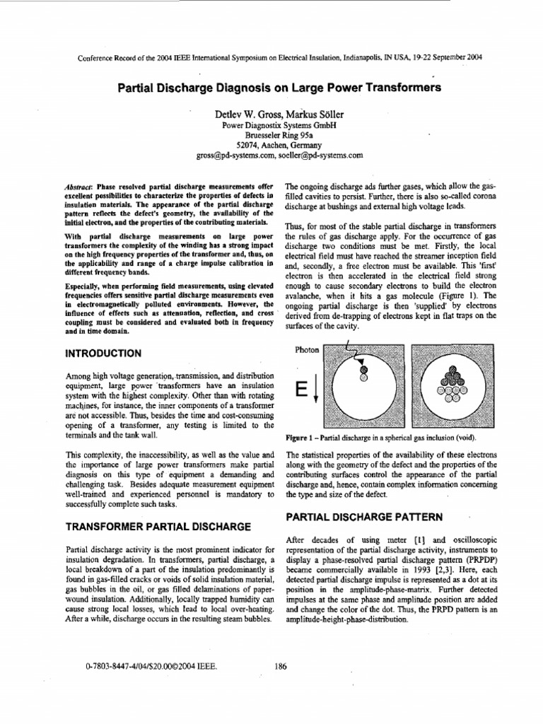Partial Discharge Diagnosis in Transformers | PDF | Transformer | Electron
