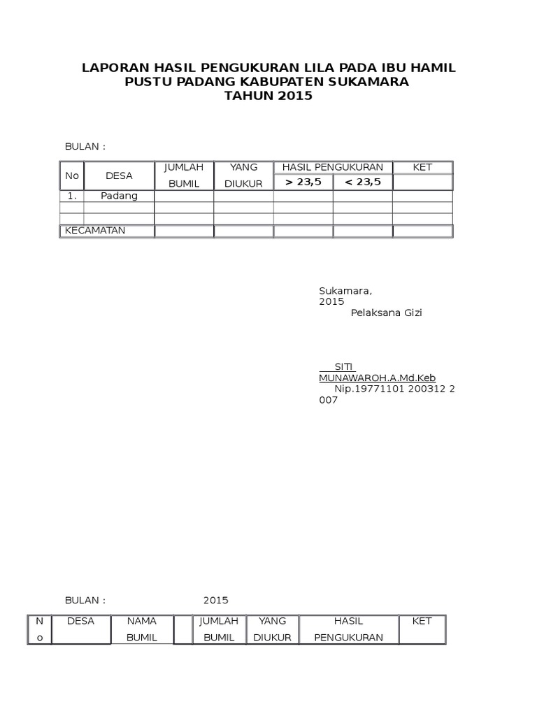 Tabel Lila Kia | PDF
