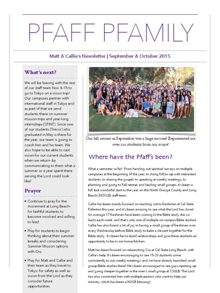 October Newsletter 2015 | PDF | Religious Behaviour And Experience ...