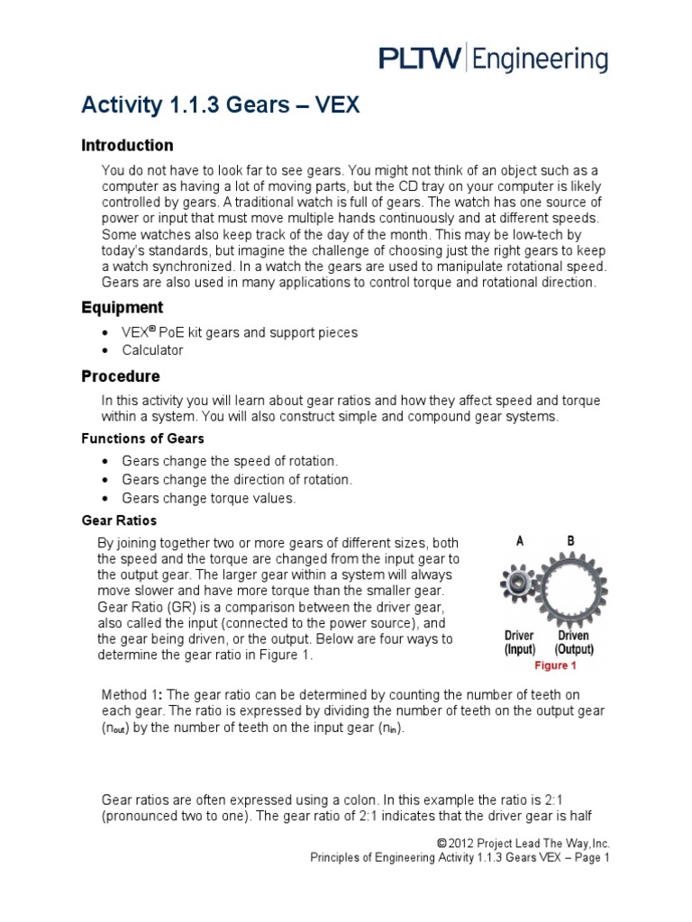 1 1 3 A Vex Gears-2 | PDF | Gear | Torque