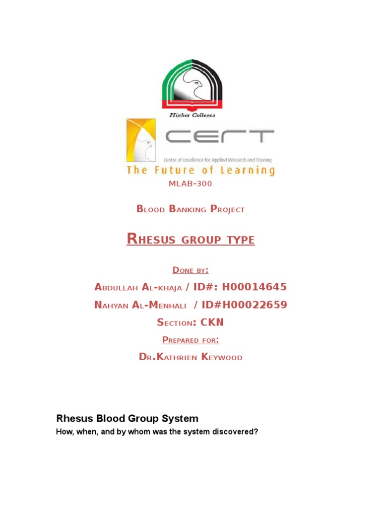 Rhesus Blood Group System Guide | PDF | Blood Type | Antibody