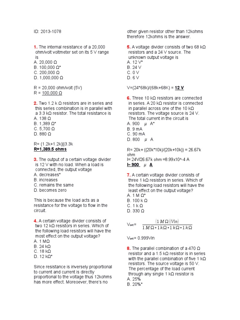 Electric Circuits Sample Problems and Answers | PDF | Teaching Methods ...