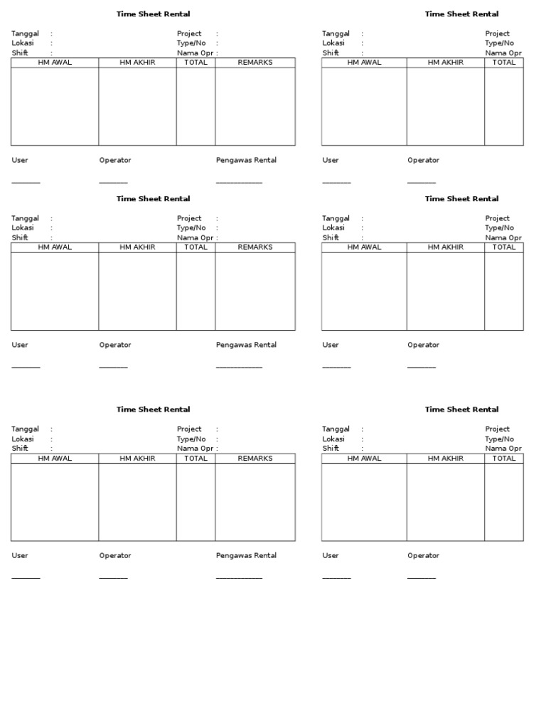 Form Time Sheet | PDF