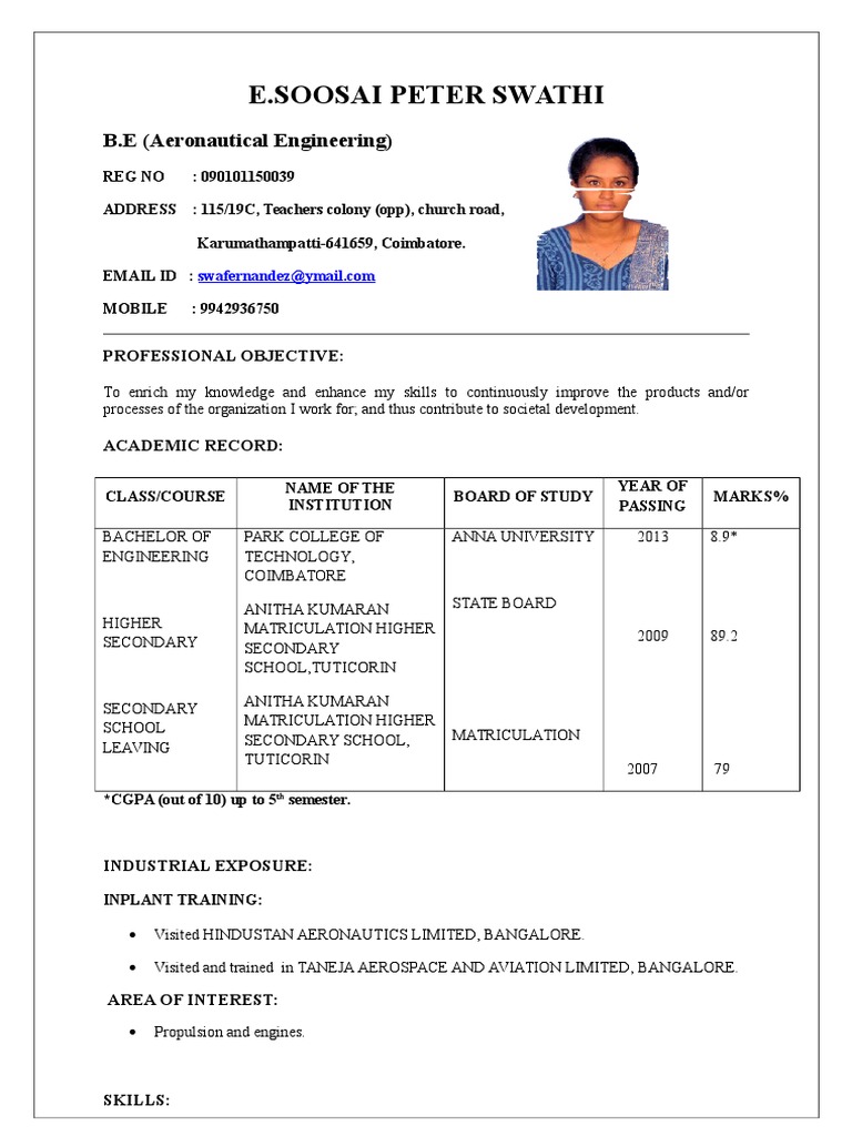Swat Resume | PDF | Tamil Nadu | Engineering