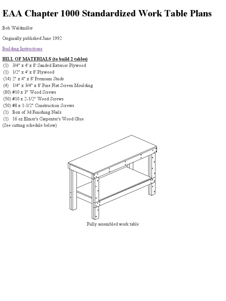 Work Table Plans | PDF