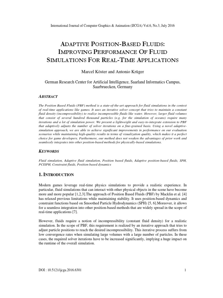 Adaptive Position-Based Fluids: Improving Performance of Fluid ...