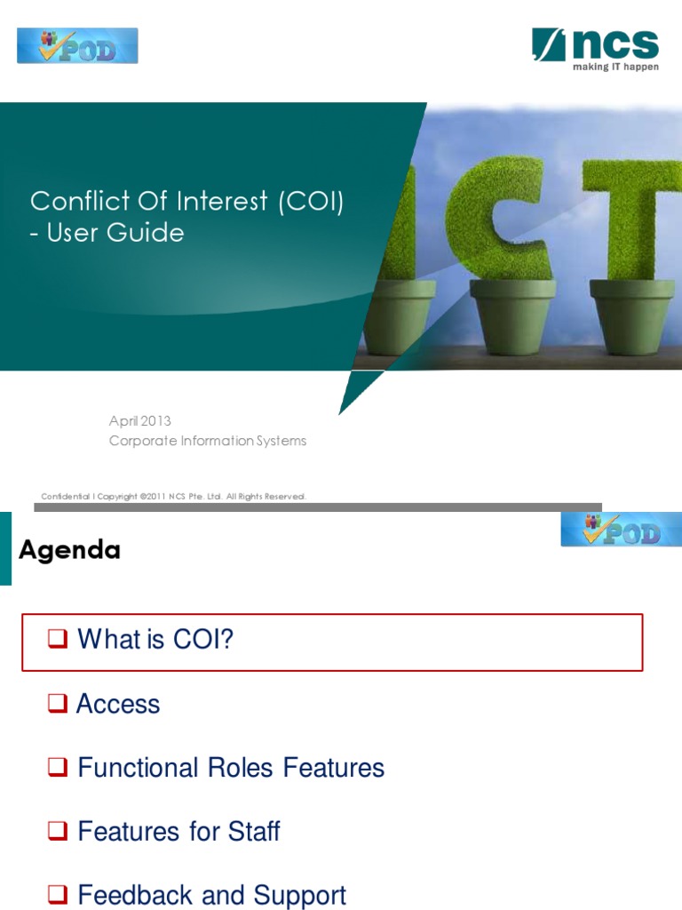 COI User Guide | PDF | Conflict Of Interest | Government