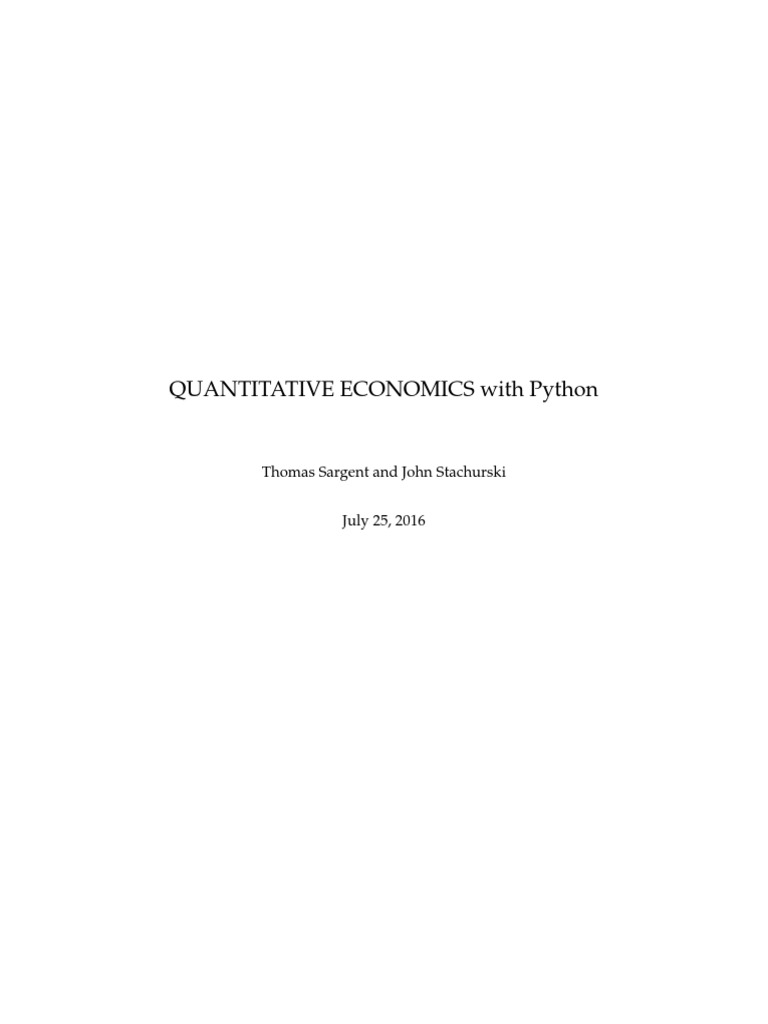 Py Quant Econ Pdf Python Programming Language Control Flow