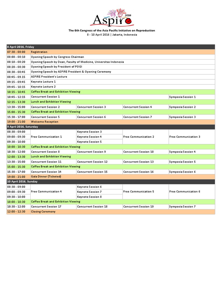 ASPIRE 2016 Program Overview 11 May | PDF | Wellness | Science ...
