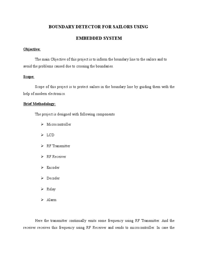 Boundary Detection System for Sailors | PDF | Microcontroller | Liquid ...