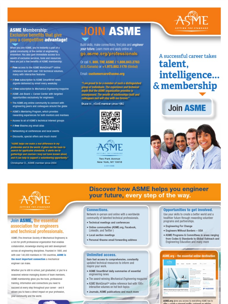 ASME Professional Membership Brochure | PDF | Mentorship | Engineer
