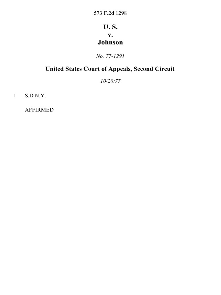 United States v. Johnson, 573 F.2d 1298, 2d Cir. (1977) | PDF