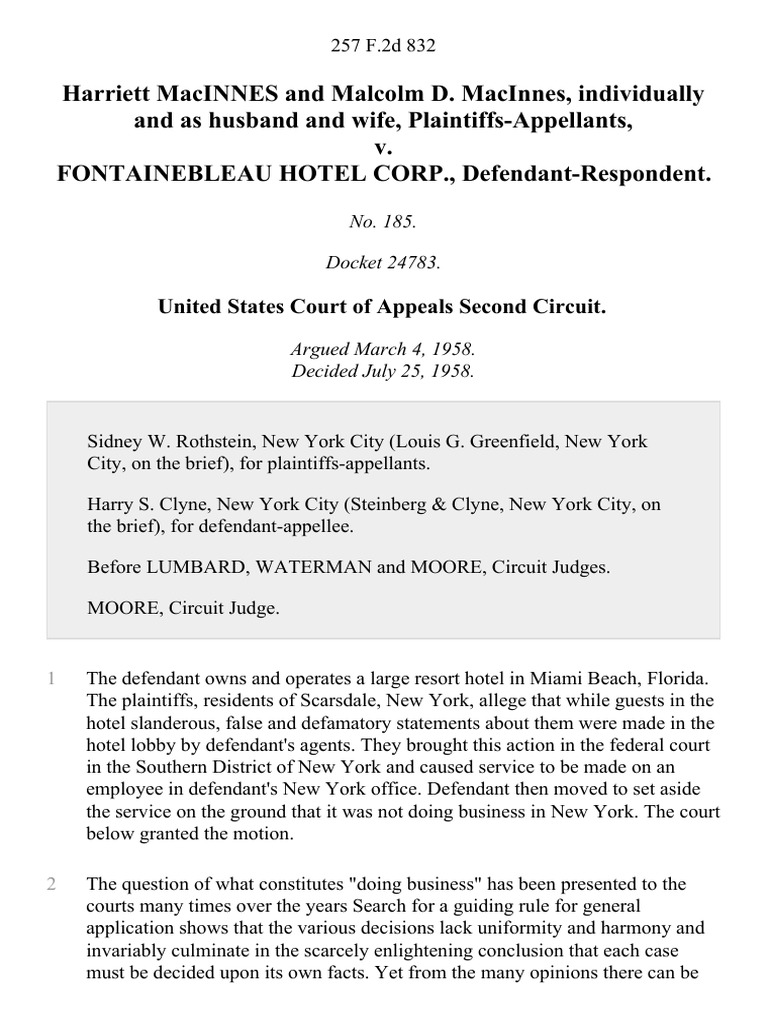 Harriett MacInnes and Malcolm D. MacInnes Individually and As Husband ...