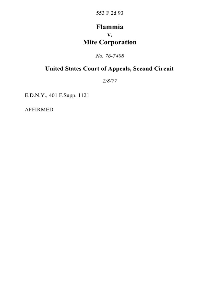 Flammia v. Mite Corporation, 553 F.2d 93, 2d Cir. (1977) | PDF