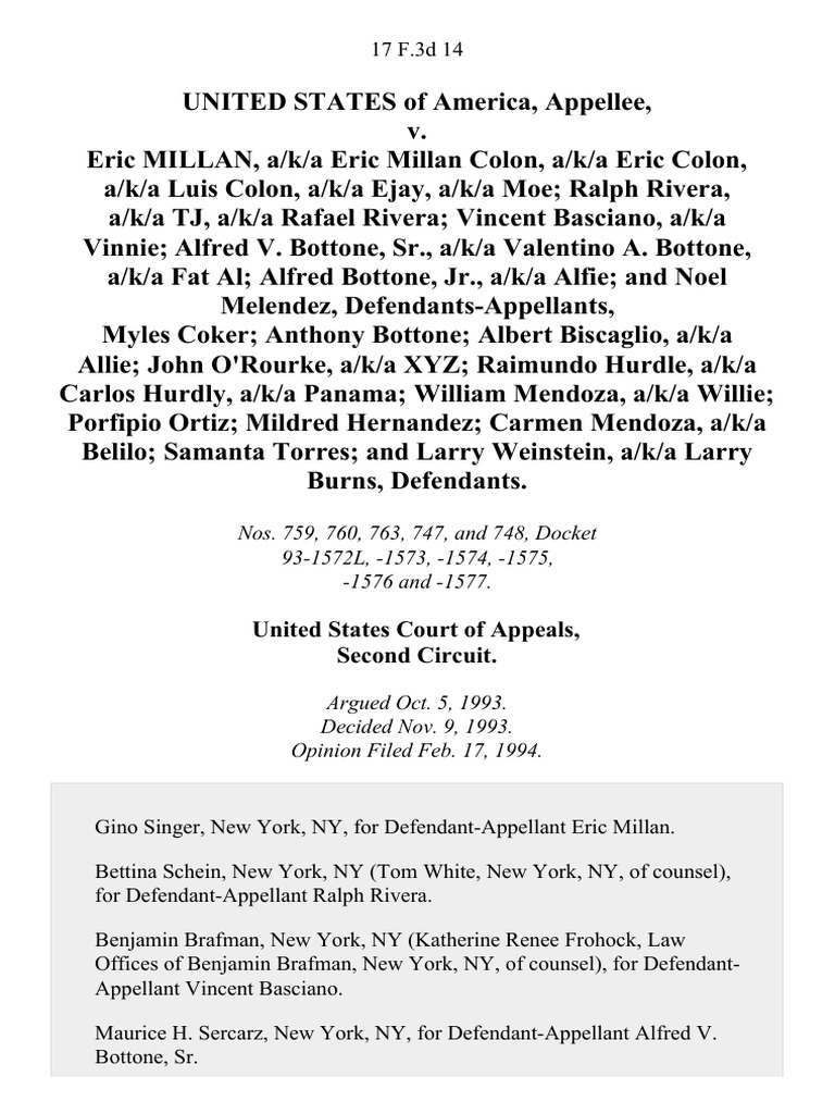 United States v. Eric Millan, A/K/A Eric Millan Colon, A/K/A Eric Colon ...