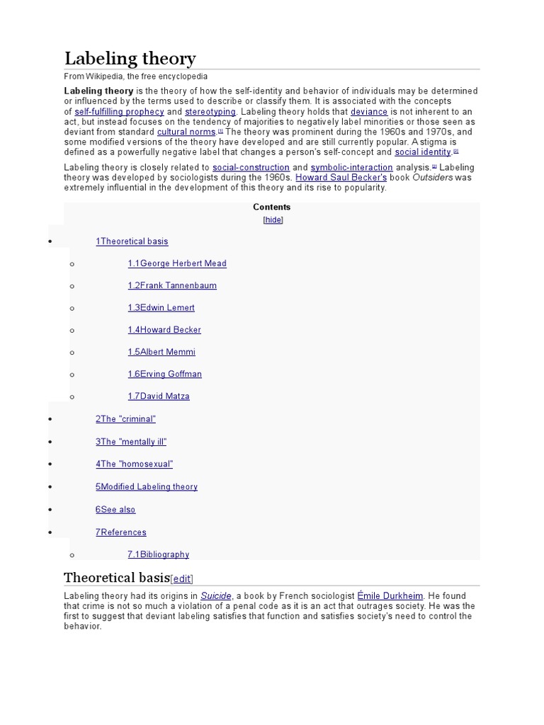 Labeling Theory | Deviance (Sociology) | Social Stigma