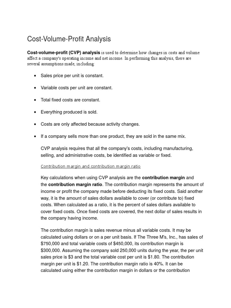 Understanding Cost-Volume-Profit Analysis: Calculating Break-Even ...