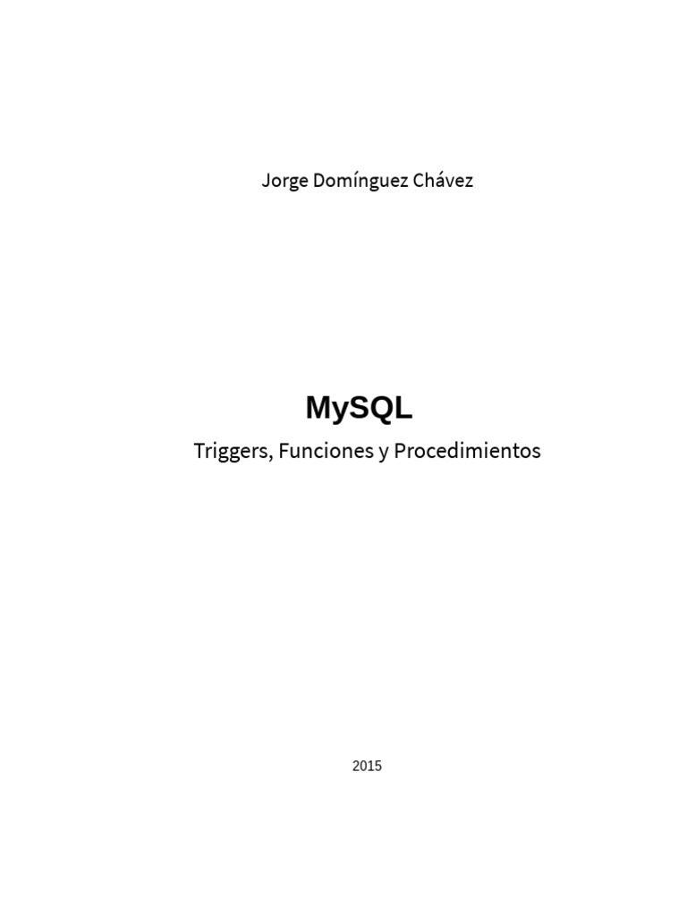 MySQL Triggers Funciones y Procedimiento | PDF | SQL | Tabla (base de datos)