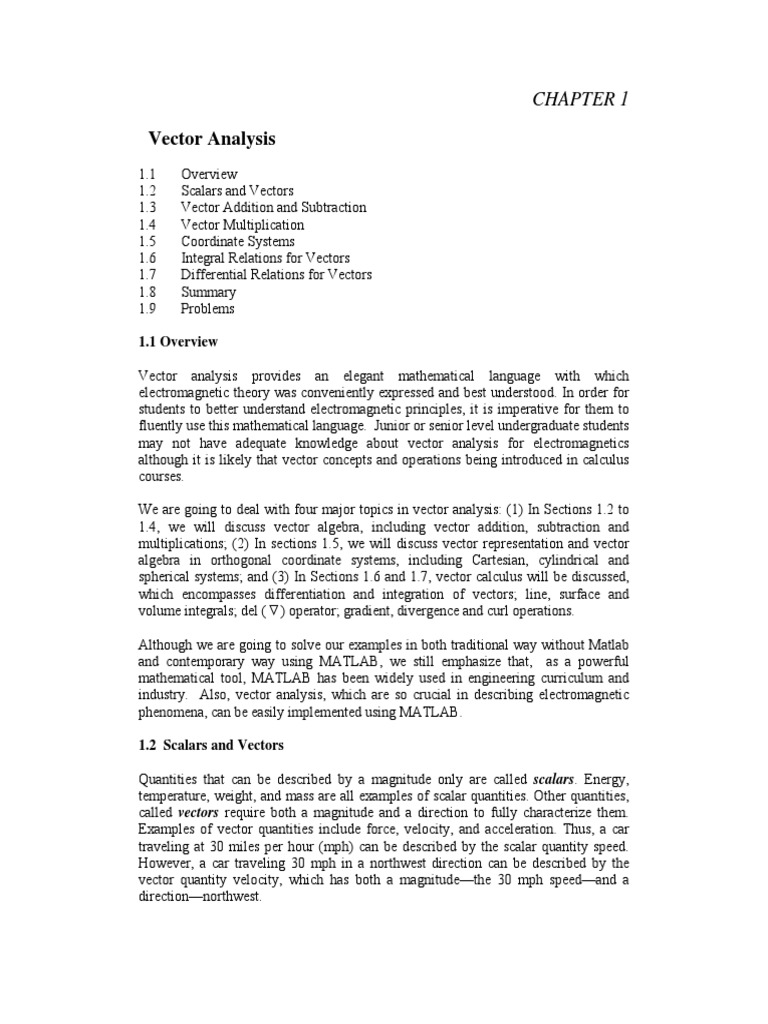 Vector Analysis | PDF | Euclidean Vector | Vector Calculus