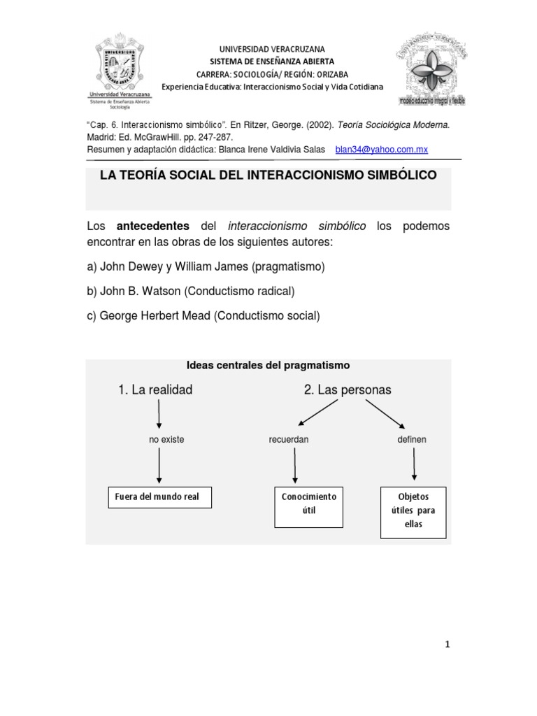 G. Ritzer. Interaccionismo-Resumen Didactico 1 PDF | PDF | Sociología ...