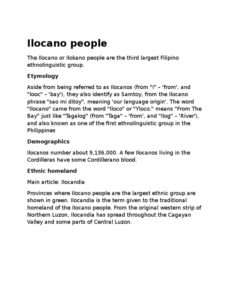 Ilocano People | PDF