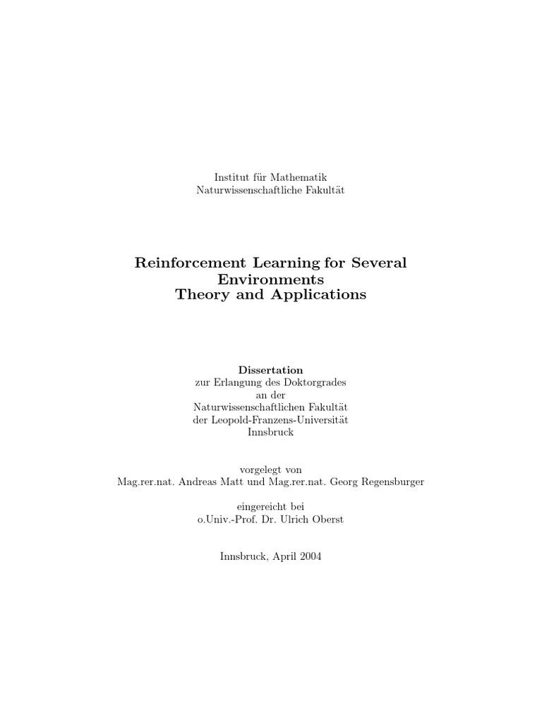 Reinforcement Learning | PDF | Mathematical Analysis | Mathematical Concepts