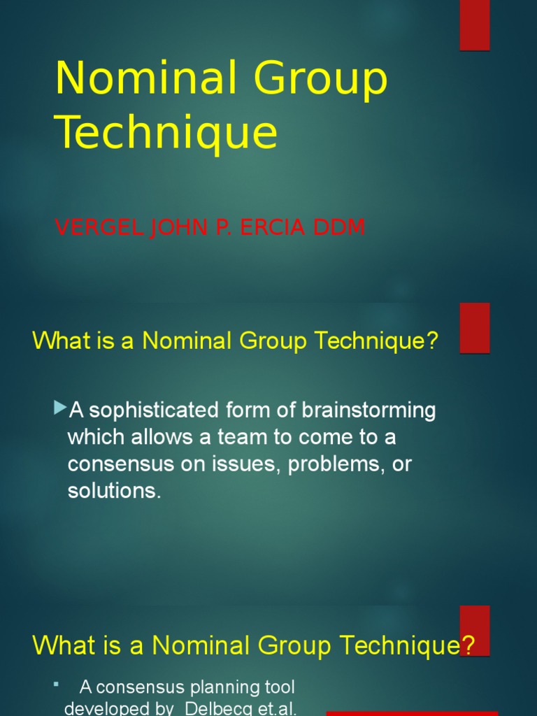 Nominal Group Technique | PDF | Consensus Decision Making | Educational ...