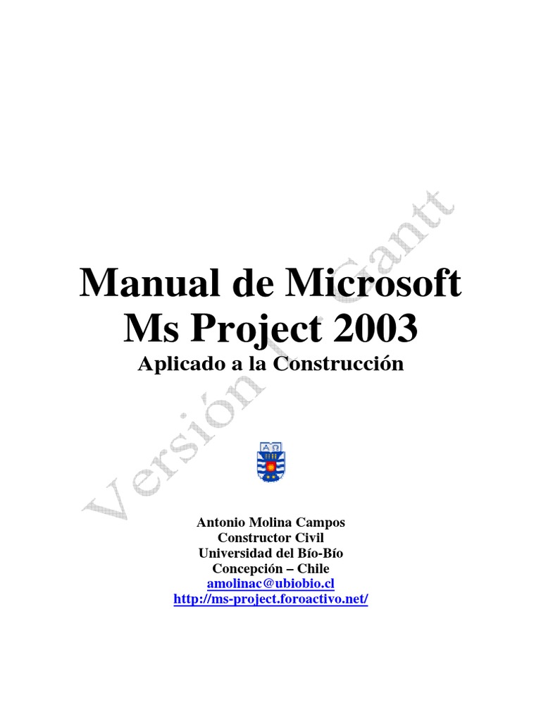 Manual Microsoft Project Aplicado A La Construccion v2.1 PDF | PDF ...