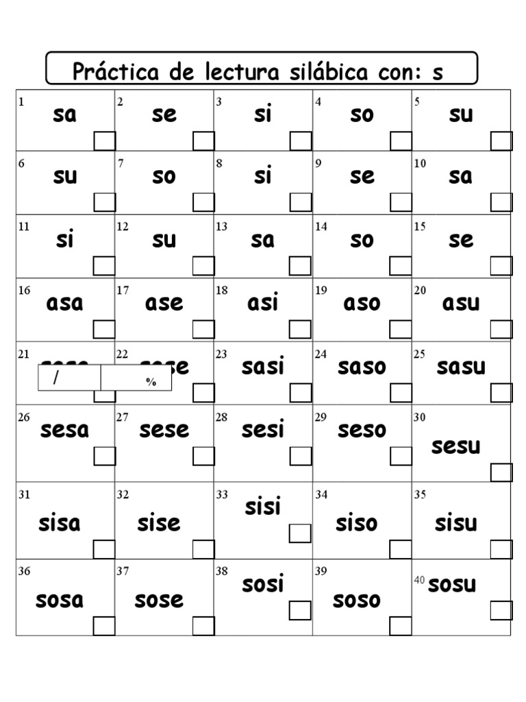 Practica Sa Se Si So Su | PDF