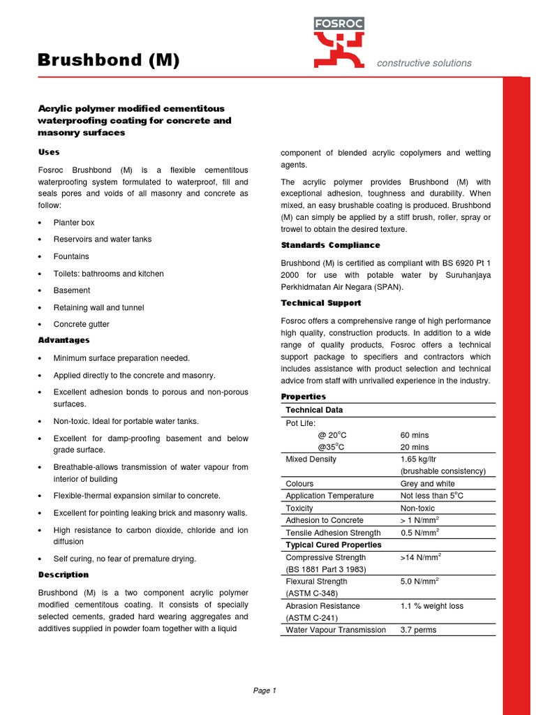 1 Brushbond (M) | PDF | Concrete | Materials