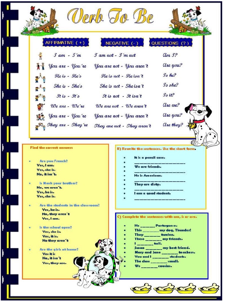 Verb To Be Review | PDF | Linguistic Typology | Morphology