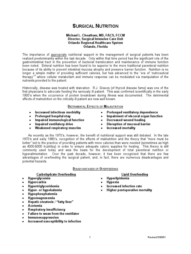 Surgical Nutrition PDF | PDF | Calorie | Food Energy