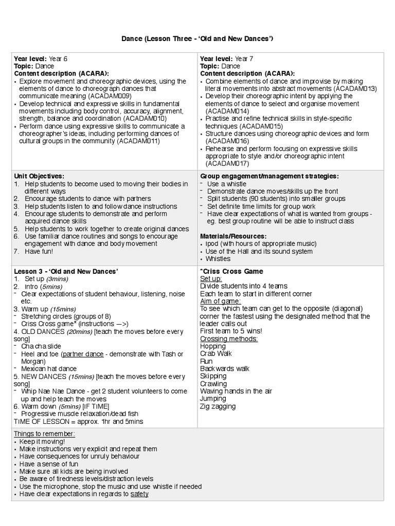 Dance Lesson 3 | Download Free PDF | Dances | Psychological Concepts