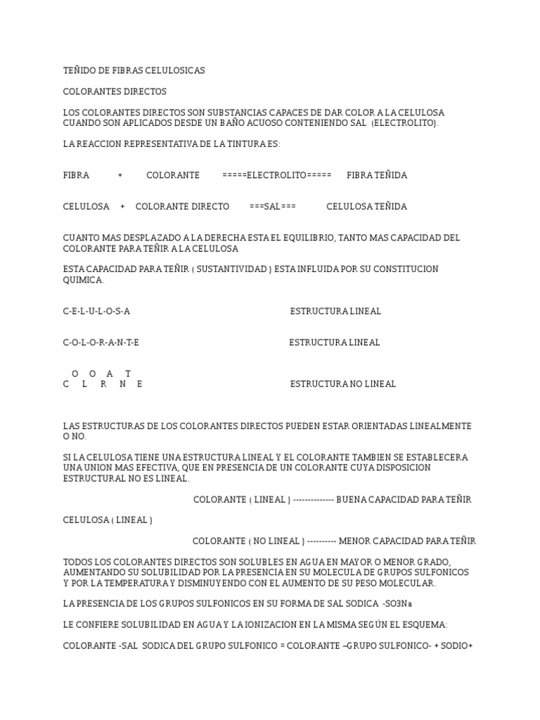 Colorantes Directos | PDF