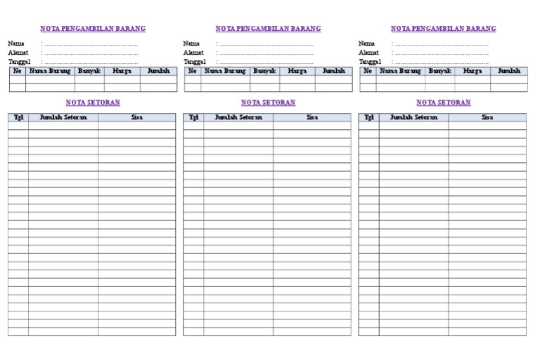 Nota Pengambilan Barang | PDF