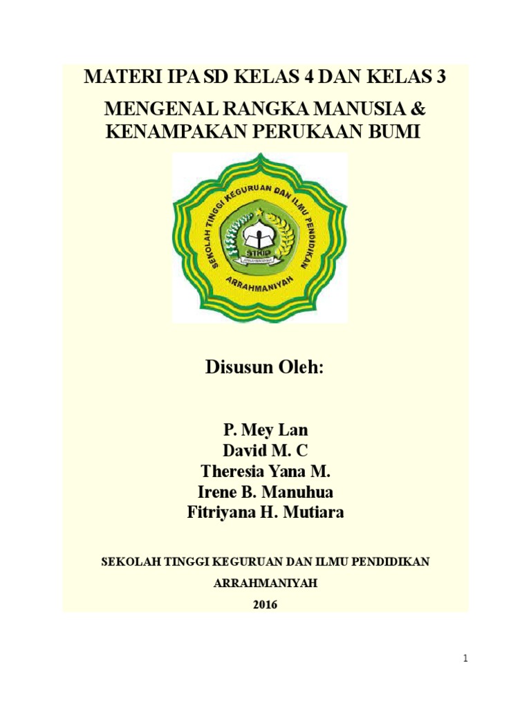 Makalah Ipa Kerangka Manusia IPA SD Kelas 4 Dan Permukaan Bumi Kelas 3 SD | PDF
