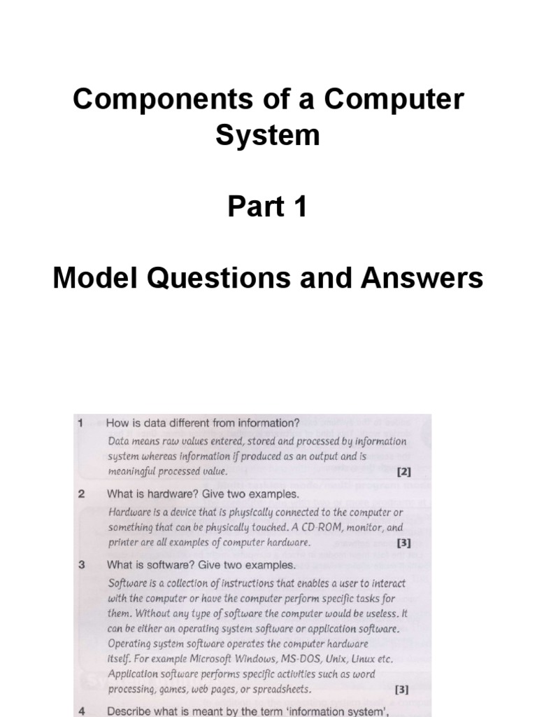 Part 1 - Components of A Computer System | PDF