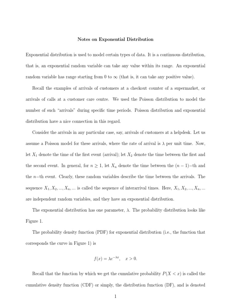 Exponential Distribution | PDF | Probability Distribution | Poisson ...