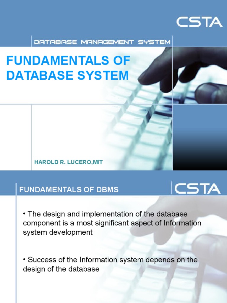 Wk1 - Fundamentals of Database Systems | PDF | Relational Database | Databases